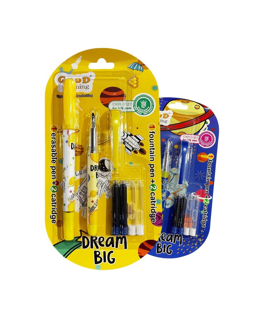 Good Morning Cartridge Fountain Pen (Pack of 2 Fountain Pen & Erasable ...